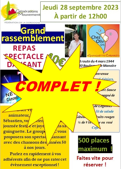 GRAND RASSEMBLEMENT 2023 : EVENEMENT COMPLET